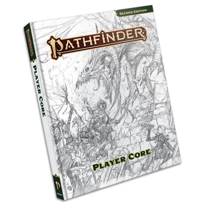 Pathfinder 2E: Player Core Sketch Cover – Cats In Hat Inc.